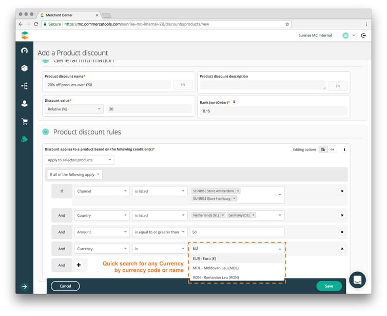 Product discount Rule builder UI Controls | Merchant Center ...